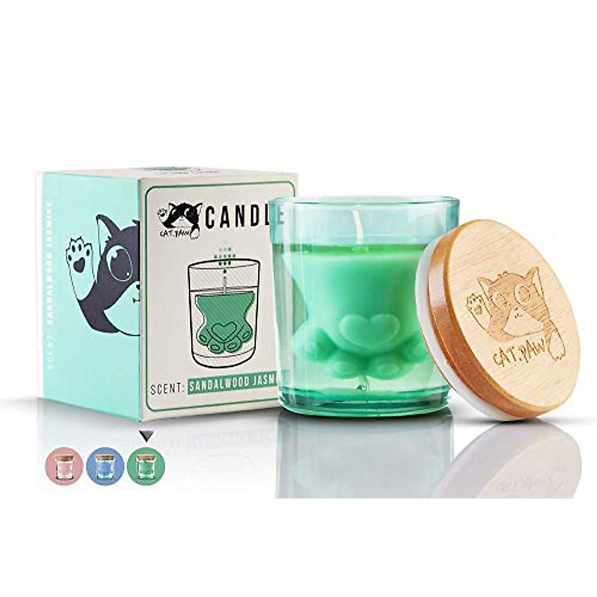 Cat Paw Sandalwood Jasmine Scented Candle - Unique and Cute for Cat Lovers