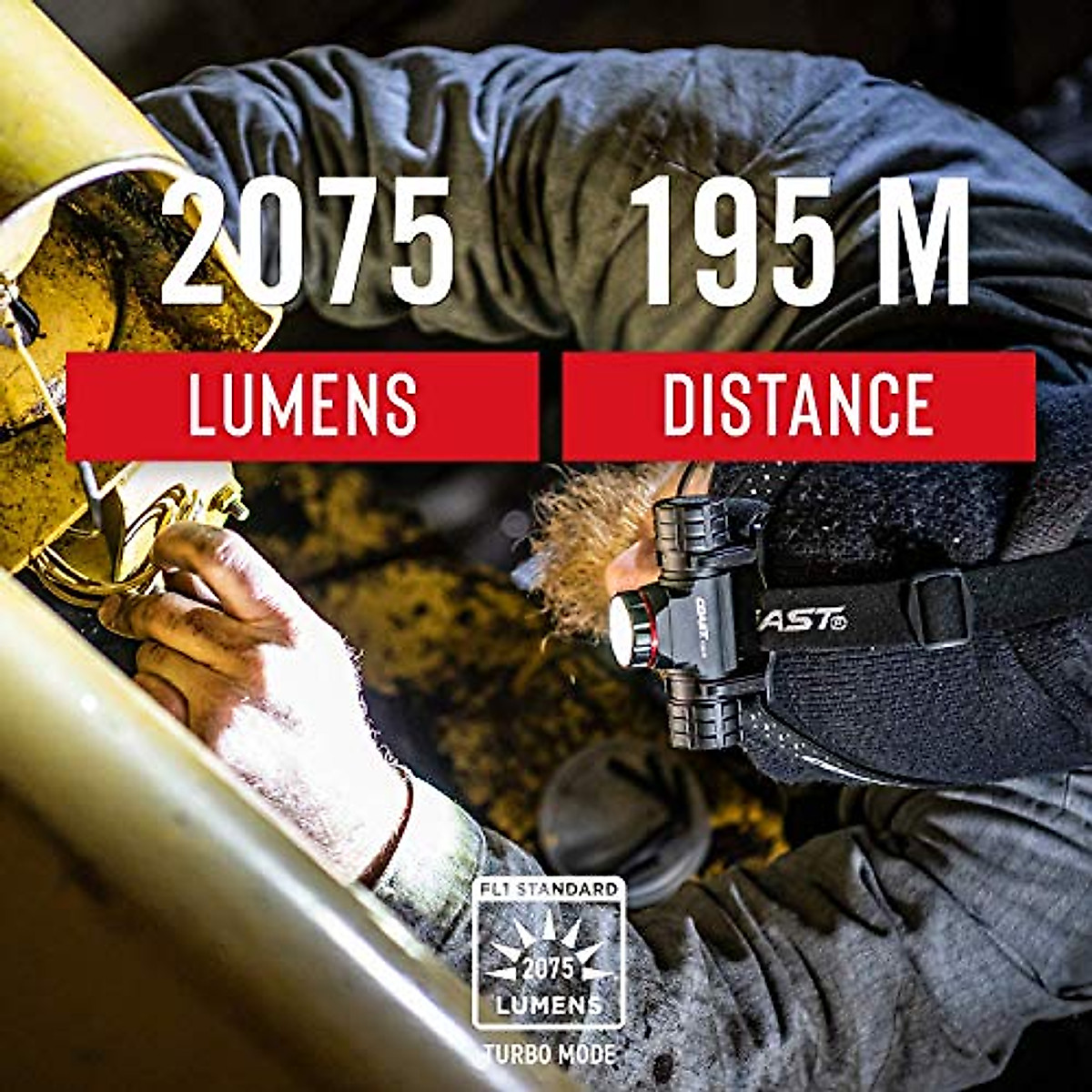 Coast® XPH34R 2075 Lumen USB-C Rechargeable-Dual Power LED Headlamp withPURE Beam® Twist Focus™ and Magnetic Base