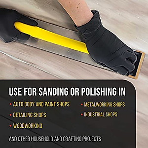 Dura-Gold Pro Series Longboard Hand Sanding File Sander Block - Hook & Loop Backing and PSA Backing Conversion Adapter Pad, Clip-On Sandpaper, Continuous Rolls, PSA Sheets, Sand Auto Paint Woodworking