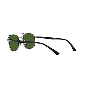 Ray-Ban RB3670CH Chromance Square Sunglasses, Silver/Polarized Dark Green, 54 mm