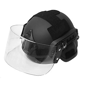 Lightweight Quick-Protection Helmet with Sunshade Sliding Goggles and Side Rail NVG Bracket.