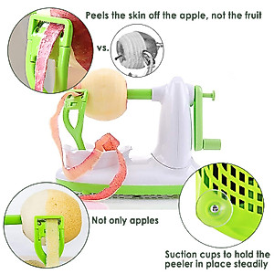Apple Peeler, Pear Peeler with 8 Wedges Apple Slicer and Corer, Stainless Steel Blades Apple Cutter