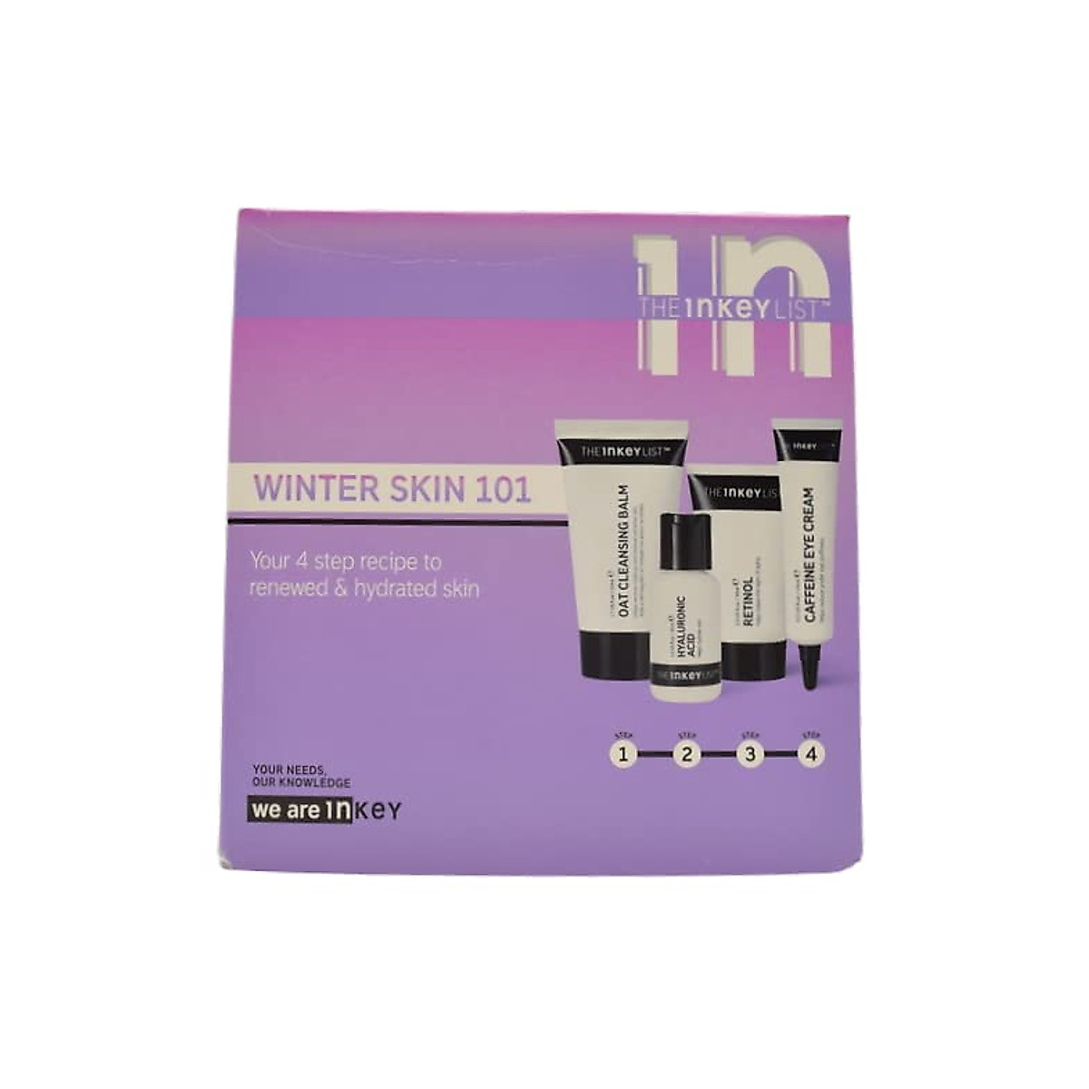 The INKEY List Winter Skin 101:: Oat Cleansing Balm, Hyaluronic Acid Serum, Caffeine Eye Cream, Retinol Serum