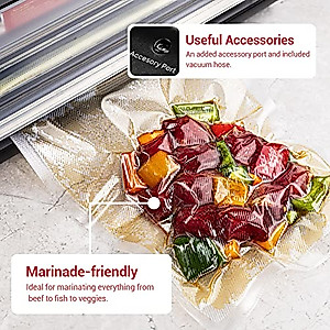 Daintii Automatic Vacuum Sealer Machine, High Suction Power, Consistent Sealing & Easy to Use, Included Starter Kit, for Airtight Food Storage and Sous Vide, Safety Certified, Black