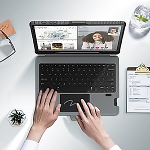 Nillkin Galaxy Tab S8 Plus Keyboard Case with Stand, for Samsung Galaxy Tab S7 Fe S7 Plus S7+ with Detachable Keyboard with Trackpad, Pencil Holder Tab S8+ 5G Tablet Keyboard case12.4 inch