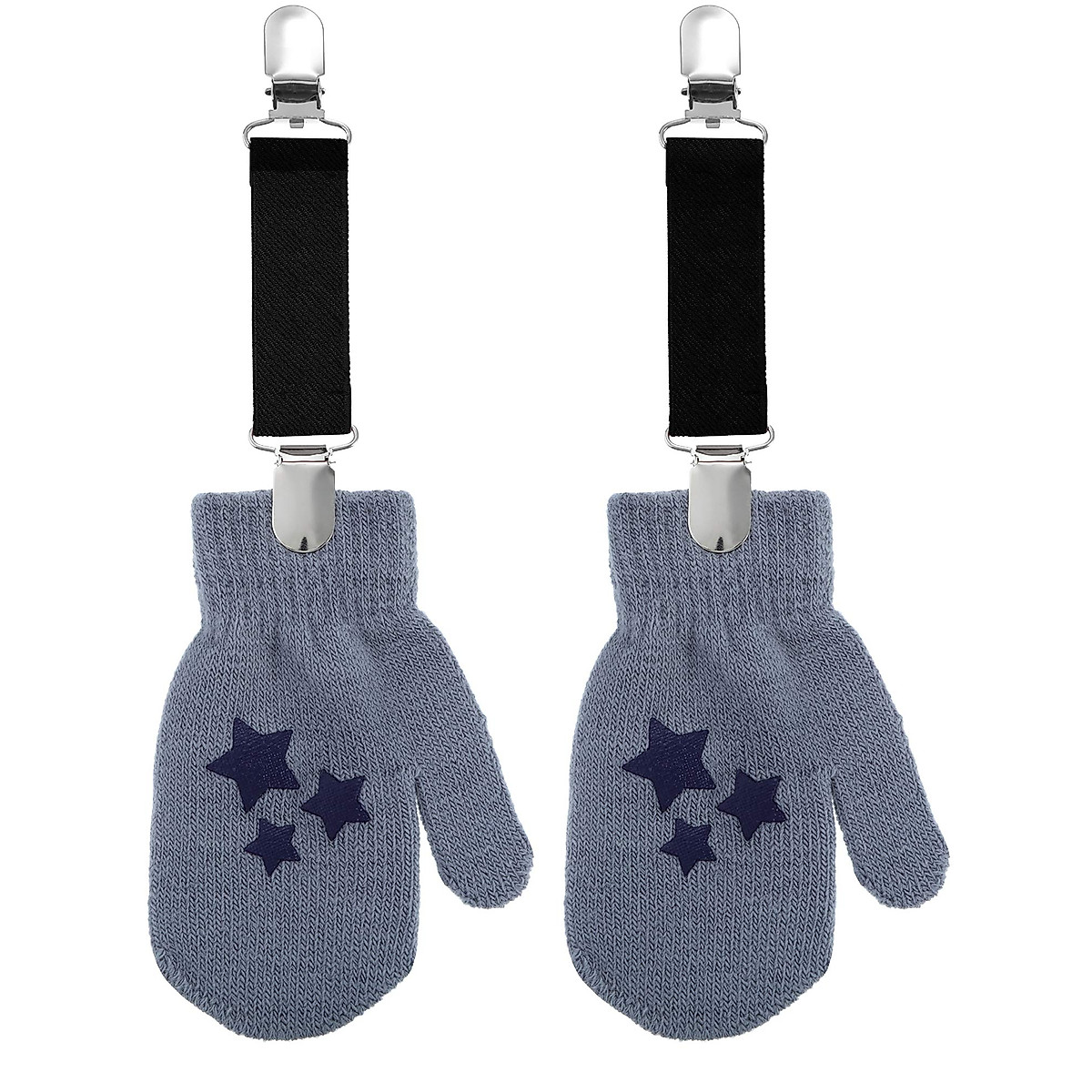 Zhanmai 6 Pairs Dress Clips Elastic Mitten Clips Stainless Steel Brooch Clip for Women Mitten Clips for Adults(13 cm, Black)