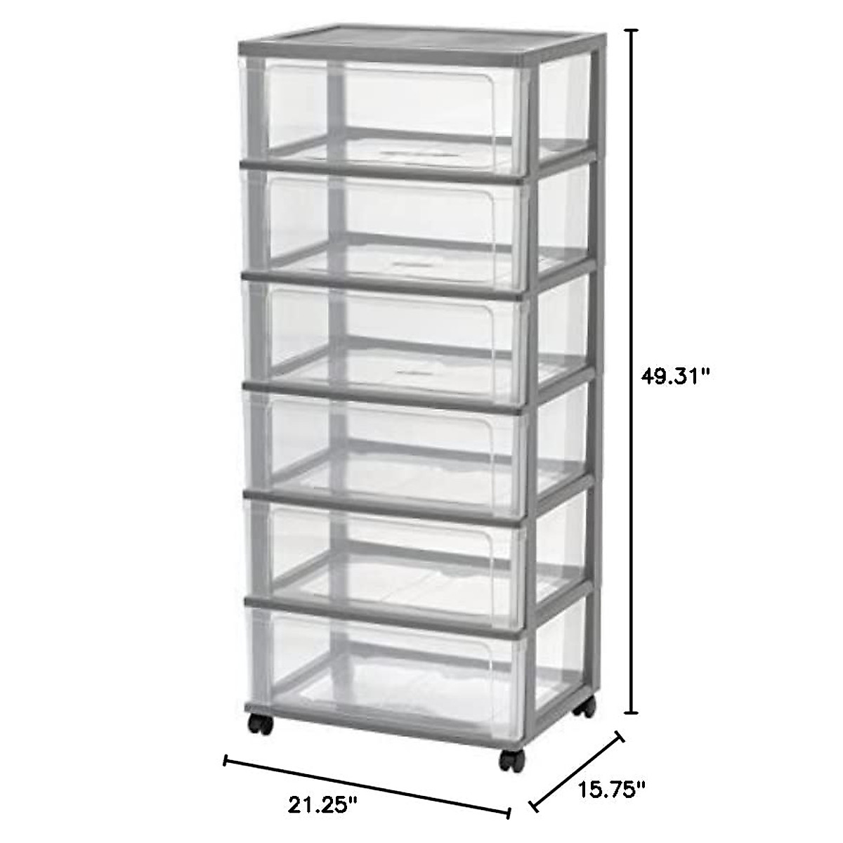 IRIS 110311 6 Drawer Wide Chest, Gray