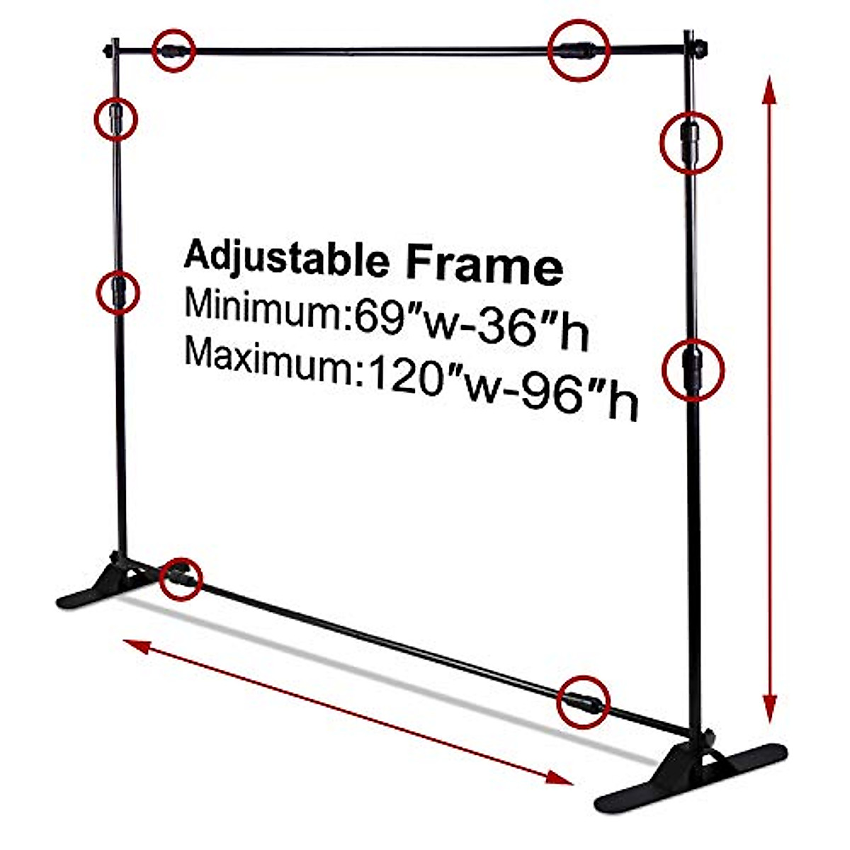 AkTop 10 x 8 ft Heavy Duty Backdrop Banner Stand Kit, Adjustable Photography Step and Repeat Stand for Parties, Portable Trade Show Photo Booth Background with Carrying Bag