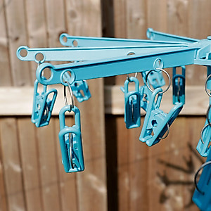 HANGERWORLD 20 Clip Hanging Laundry Drying Rack for Socks, Underwear and Baby Clothes (2 Pack)