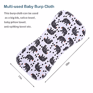 Gelisite 6 Pack Cotton Baby Burp Cloths Extra Absorbent Soft for Baby Boys and Girls Spit Up Cloth (Black)