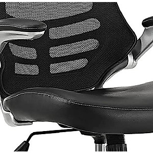 Modway Attainment Mesh Back and Vinyl Seat Modern Office Chair in Black