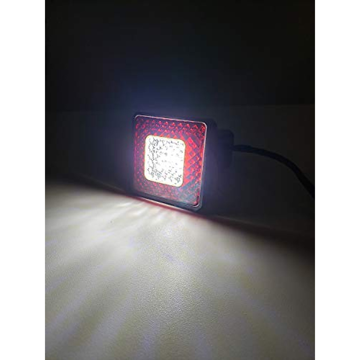 Roane Designs Universal 3" LED Tow Hitch Cover Light - fits 2" inch Receiver Hitch, Driving, Brake, Reverse Trailer Hitch Light