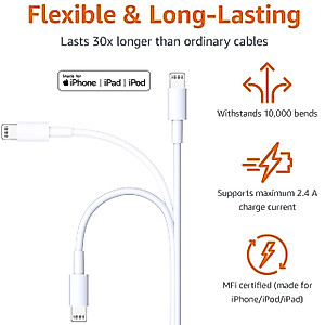 iPhone Charger Cord 3ft Lightning Cable 3Pack Durable Charging Wire Apple MFi Certified for iPhones 14 13 12 11 Pro Max XR XS SE X 8 7 6 5 Plus iPad