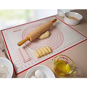 Silicone Baking Mat with Measurements 17 x 25 Inch, Food-Grade Non-Stick Pastry Rolling Sheet