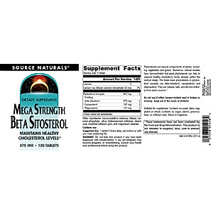 Source Naturals Mega Strength Beta Sitosterol 375mg - 120 Tablets
