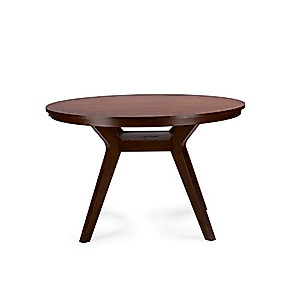 Baxton Studio Montreal Mid-Century Dark Walnut Round Wood Dining Table