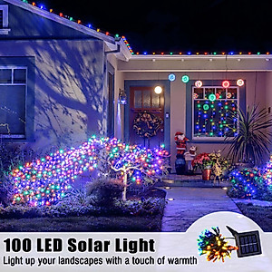 Yescom Solar String Lights 36FT 100 LED Waterproof RGBY Solar Xmas Lights Outdoor Decoration for Wedding Party Garden Tree Yard