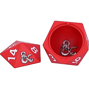 Nemesis Now Dungeons & Dragons D20 Dice Storage Box, 13.5cm, Resin, Red, Officially Licensed D&D Merchandise, D20 20 Sided Dice Box, Cast in The Finest Resin, Expertly Hand-Painted