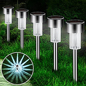Solar Outdoor Lights 12 Pack, Solar Garden Lights Solar Powered Waterproof Landscape Path Lights Stainless Steel LED Outdoor Lights Solar for Walkway Yard Backyard Lawn Patio Driveway Decorative