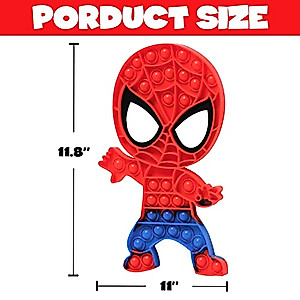 Spider Pop Fidget Toy Silicone Stress Reliever, Large Size 11", 11.8" Perfect for Kid Adults Friend Puzzle Game, Birthday Party Favors, School Rewards, Festival Gift