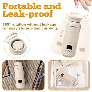 Veroline Portable Bottle Warmer for Travel, 10 Oz Baby Botle Warmer with Adjustable Temp & Keep Warm for Formula, Breastmilk, Super Fast Charging & Cordless Water Warmer, Rechargeable Milk Warmer