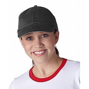 Adams 6-Panel Low-Profile Washed Pigment-Dyed Cap, Black