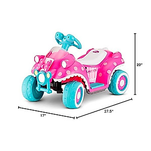 Kid Trax Toddler Disney Minnie Mouse Quad Ride-On, Kids 18-30 Months, 6V Battery and Charger Included, Max Weight 45 lbs, Hot Pink