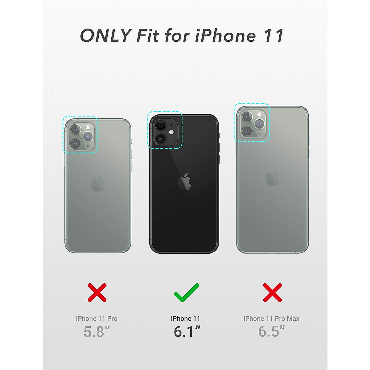 YOUMAKER Designed for iPhone 11 Case, Heavy Duty Protection Kickstand with Built-in Screen Protector Shockproof Cover for iPhone 11 6.1 Inch - Black