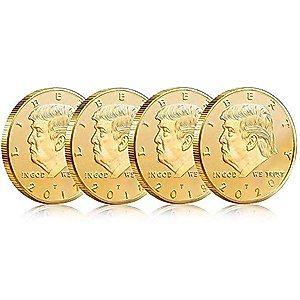 4 Years Set Donald Trump Gold Coin: 2017 2018 2019 2020 Collection Patriots Gifts 24kt Gold Plated 45th President The United States Republican Challenge Memorabilia Gift