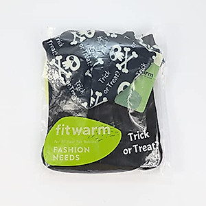 Fitwarm Trick Or Treat Dog Halloween Costume, Holiday Dog Clothes for Small Dogs Boy, Funny Pet Skeleton Hoodie, Cat Pirate Skull Outfit, Black, White, Small