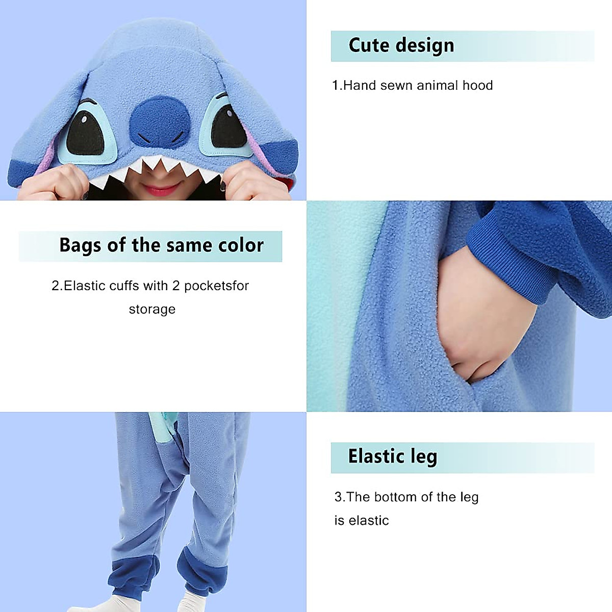 Christmas Adult Stich Onesie Animal Pajamas Cosplay Costumes Party Wear
