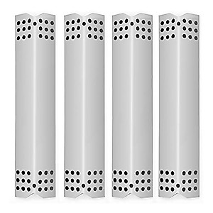Hongso 14 7/8" Stainless Steel Heat Plates Tent Shield Replacement Parts for Master Forge 1010037 Gas Grill Model, 3 1/4" Wide Burner Covers Flavorizer Bars, 4-Pack, SPZ3714