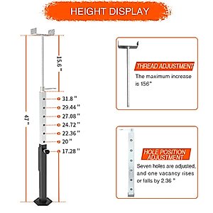 Sulythw RV Slide Out Supports Stabilizer Jacks Heavy Duty Rust Resistant Steel Adjustable from 19'' to 47'' for 5th Wheel 5000 lbs Capacity，2 Pcs