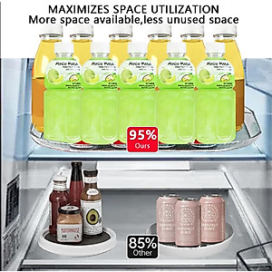 Clear Square Lazy Susan Turntable Organizer for Refrigerator-RectangleTurntable Organizer Clear for Kitchen Countertop,Storage Cabinet, Pantry, Fridge-15.74in