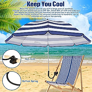 Sanwuta 4 Pcs Chair Umbrella with Clamp 46 Inches UPF 50+ Portable Clip on Parasol for Patio Adjustable Sunshade Umbrellas Beach Umbrella for Chair, Strollers, Wheelchairs, Golf Carts, Patio Chairs