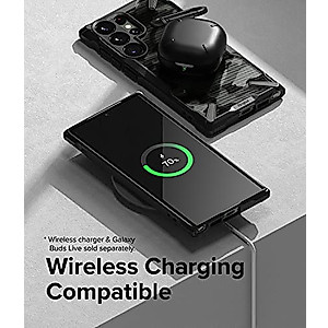 Ringke Fusion-X [Military Design] Compatible with Samsung Galaxy S23 Ultra 5G Case, Camouflage Hard Back Heavy Duty Shockproof Advanced Protective Bumper Cover - Camo Black