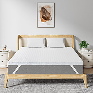 Maxzzz Mattress Topper Queen Size, 2 Inch Gel Memory Foam Mattress Topper with Cover Pressure Relief Soft Bed Topper, Non-Slip Design with Removable & Washable Cover, CertiPUR-US and Oeko-TEX