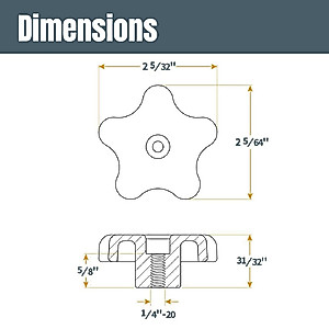 POWERTEC 71174V T Track Knob Kit, 5/16-18 Threaded bolts and Washers, 46 Piece Set, T Track Bolts, T Track Accessories for Woodworking Jigs and Fixtures