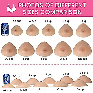 Vollence B Cup Triangle Silicone Breast Forms Fake Boobs for Mastectomy Prosthesis Crossdresser Transgender Suntan