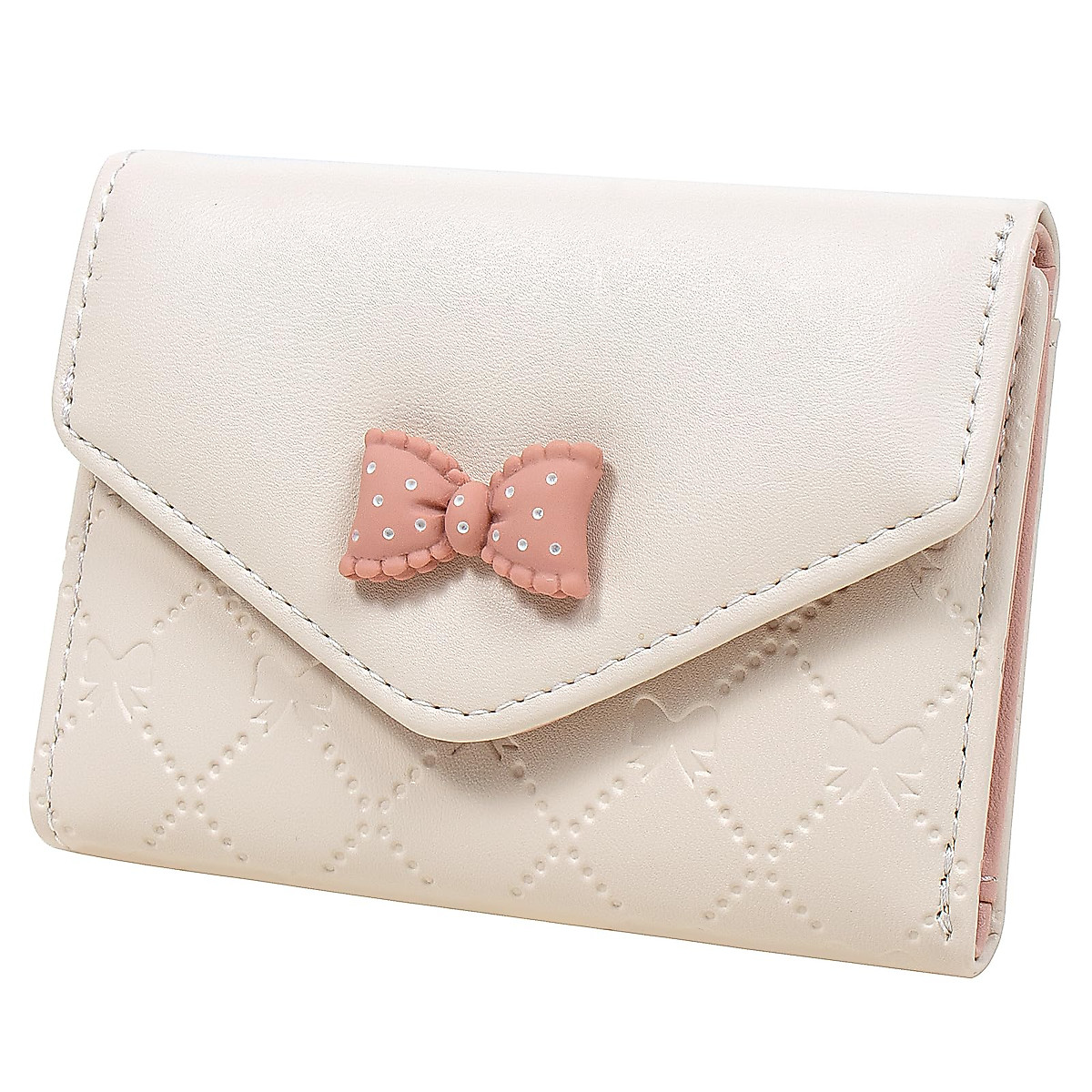 SUMGOGO Womens Small Wallet Girls Cute Cartoon Pig Trifold Little Slim Short Card Wallets (Green)