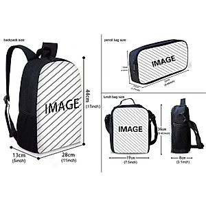 HUGS IDEA Corgi Dog Pattern Kids Backpack Set 3 in 1 Bookbag with Lunch Portable Food Container Pencil Case Organizer School Travel Supplies