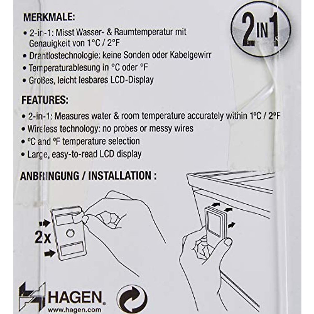 Fluval 2-in-1 Digital Aquarium Thermometer