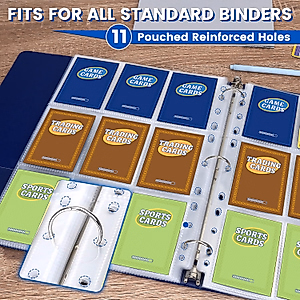 Fabmaker 36 Pack Trading Card Sleeve Pages, Holds 648 Cards, 9 Pocket Trading Card Storage, 11 Holes Card Sleeves Binder Sheets Fit 3 Ring Binder for MTG, Sport Card, Game Card, Business Cards, Coupon