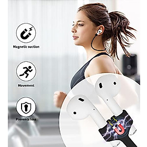 AKIKI [5 in 1] for Airpods Pro Case Cover 2022/2019 with Cleaner kit&Replacement Eartips(XS/S/M/L), Soft Silicone Protective Cover with Keychain and Magnetic Anti-Lost Straps (Black)