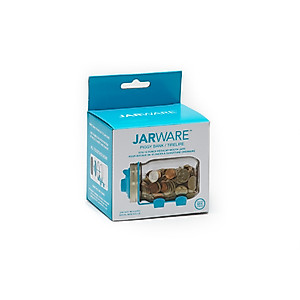 Jarware 82637 Piggy Bank Lid for Regular Mouth Mason Jars, Blue