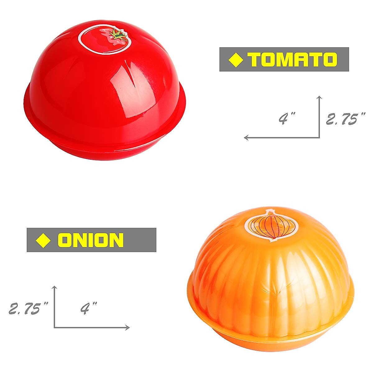 ZTFORUS Onion Tomato Keeper Set, Reusable Refrigerator Food Saver Container with Lid Onion Organizer Holder for Leftover Tomato Onion