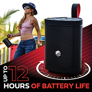 Tech-Life Boss- Premium Portable Bluetooth Speaker - Waterproof Outdoor Party Speaker w/Amazing Sound, Heavy Bass, No Distortion, 12hr Batt- Pair 100 Together for The Ultimate Portable Speaker System