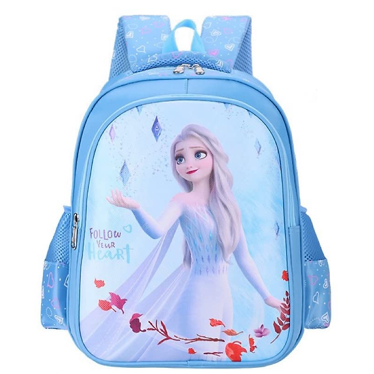 HONTUBS 16" Schoolbags, primary school students, girls, kindergarten girls, lightweight children‘s backpacks for grades (Sky blue 16＂)