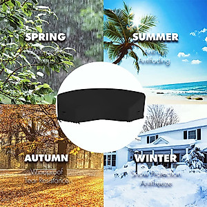 Skyour Patio Sectional Curved Sofa Protector Cover Waterproof Heavy Duty 420D Oxford Outdoor Sectional Curved Couch Sofa Covers with Windproof Reinforced Buckles Black (M: 120.08x38.98x35.83in)