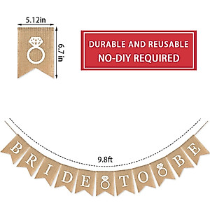 Jute Burlap Bride to Be Banner, Bridal Shower Decor, Wedding Party Decorations